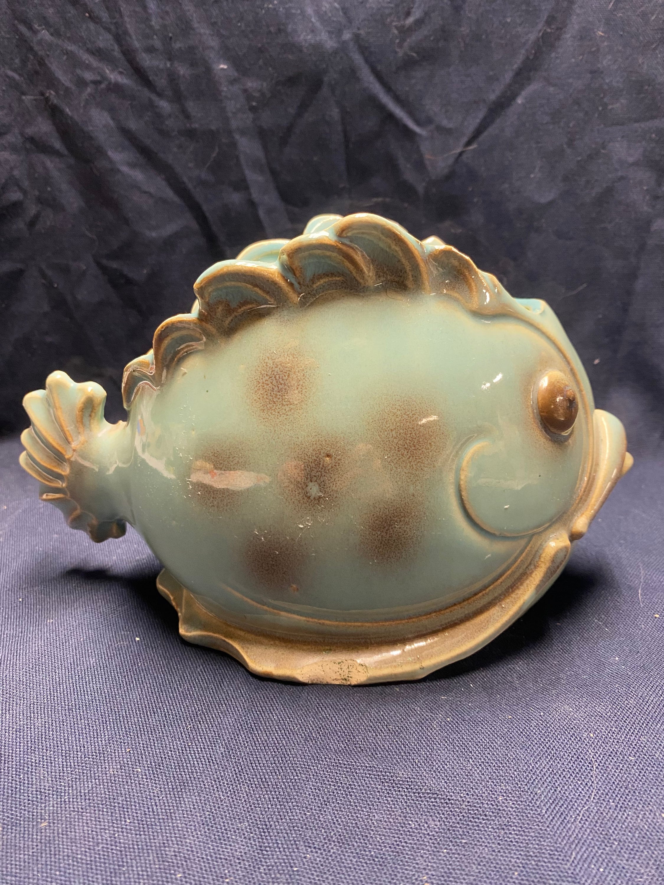 Blue Ceramic Fish Planter - Etsy