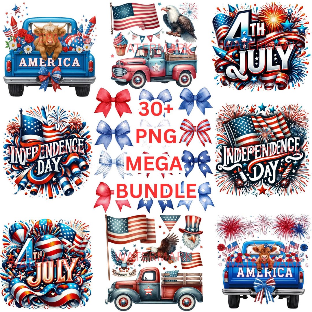 30+ Png's 4th of July MEGA Bundle Patriotic Eagles American Flags ...