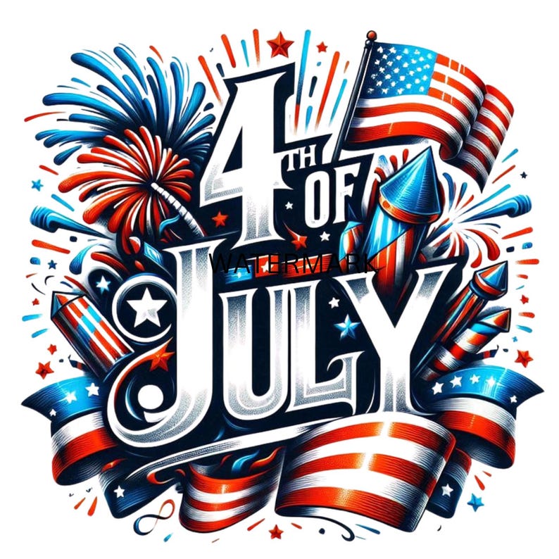 10 Independence Day PNG Clipart Bundle 4th of July Watercolor USA Flags ...