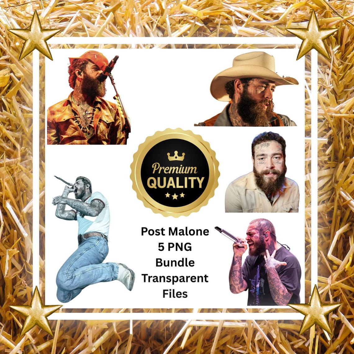 5 Cowboy Post Malone PNG Bundle, Posty Rap Png, Malone Music the Album ...