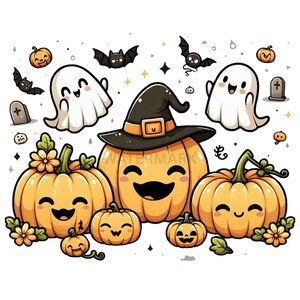 10 Halloween PNG Bundle Cute & Spooky Pngs With Witches Pumpkins Bats ...