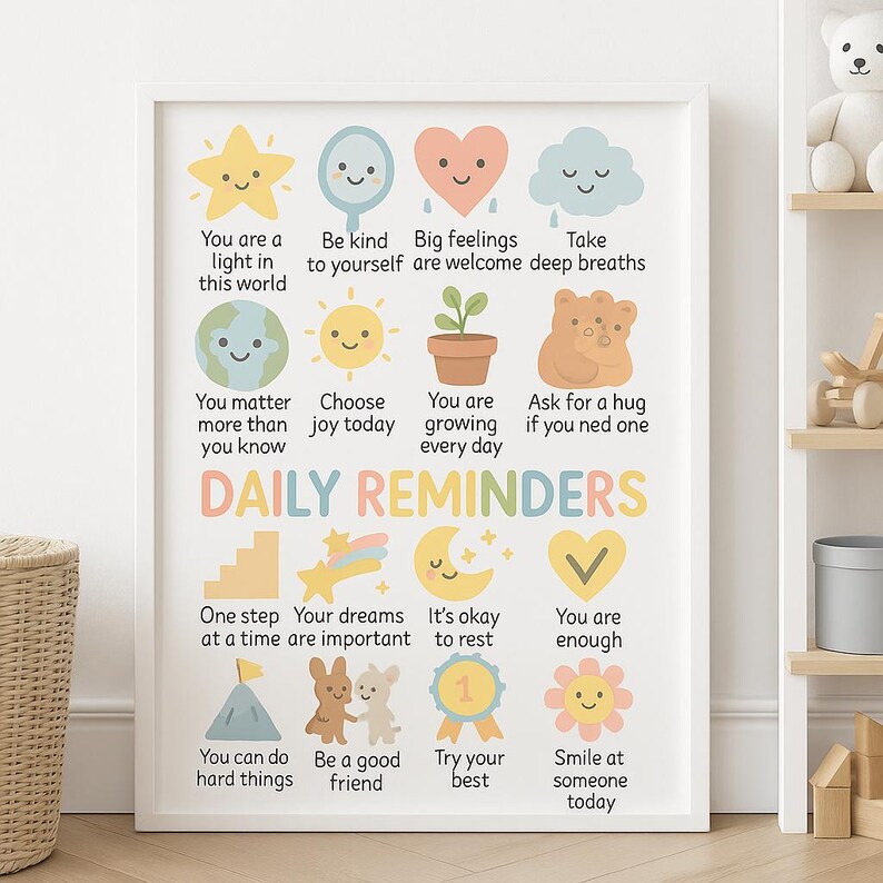 Positive Affirmation Poster, School Psychology, Mental Health, Calming ...