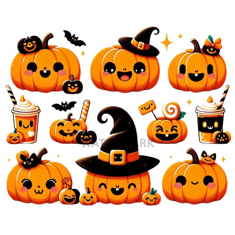 10 Halloween PNG Bundle Cute & Spooky Pngs With Witches Pumpkins Bats ...