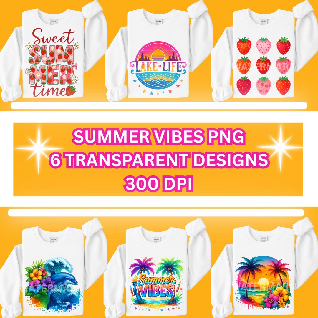 6 Summer PNG Files Summer Vibes PNG Beach Vibes PNG Lake Life Png Sweet ...