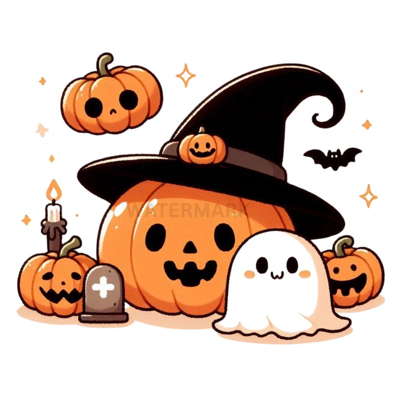 10 Halloween PNG Bundle Cute & Spooky Pngs With Witches Pumpkins Bats ...