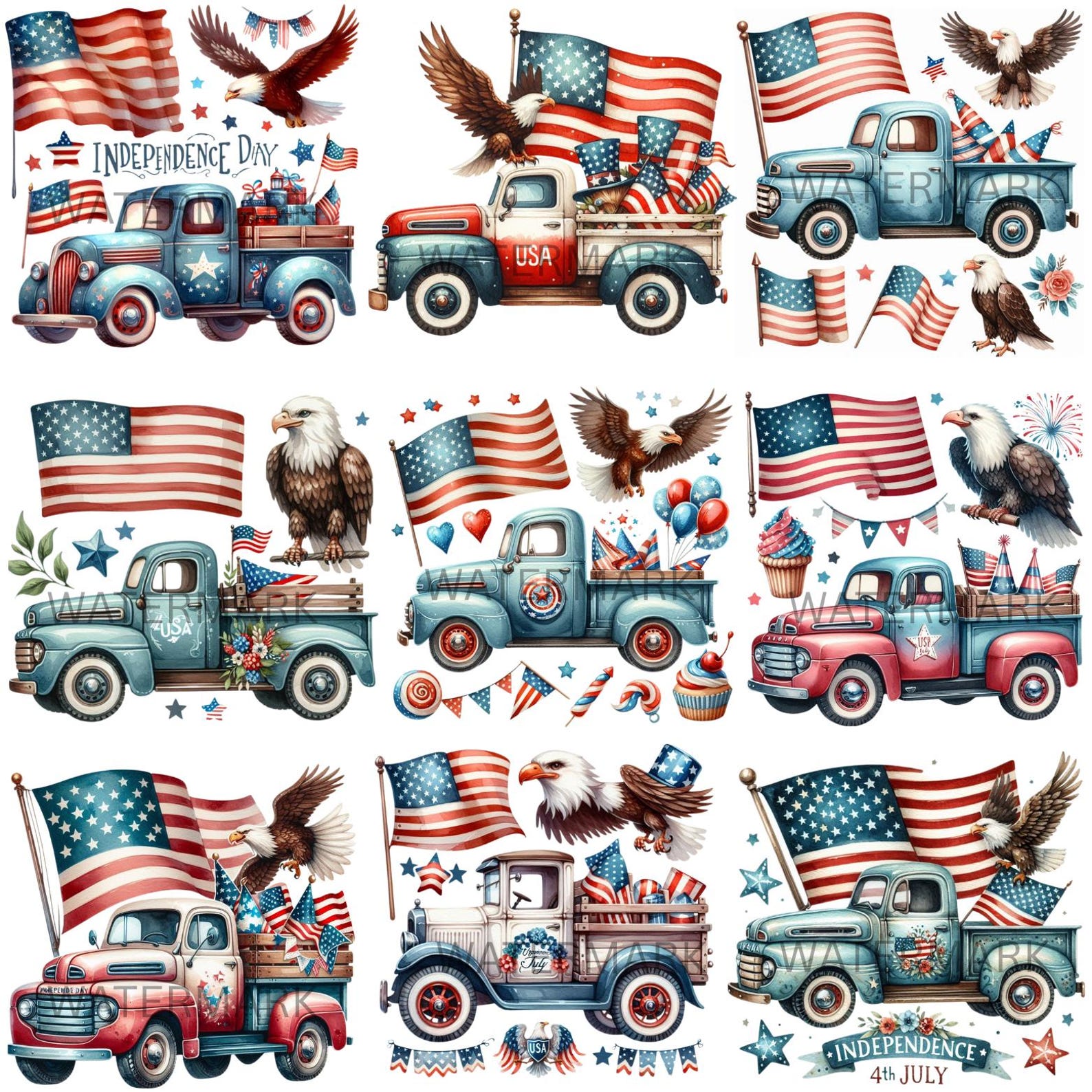 30+ Png's 4th of July MEGA Bundle Patriotic Eagles American Flags ...