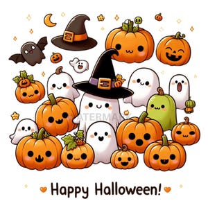 10 Halloween PNG Bundle Cute & Spooky Pngs With Witches Pumpkins Bats ...