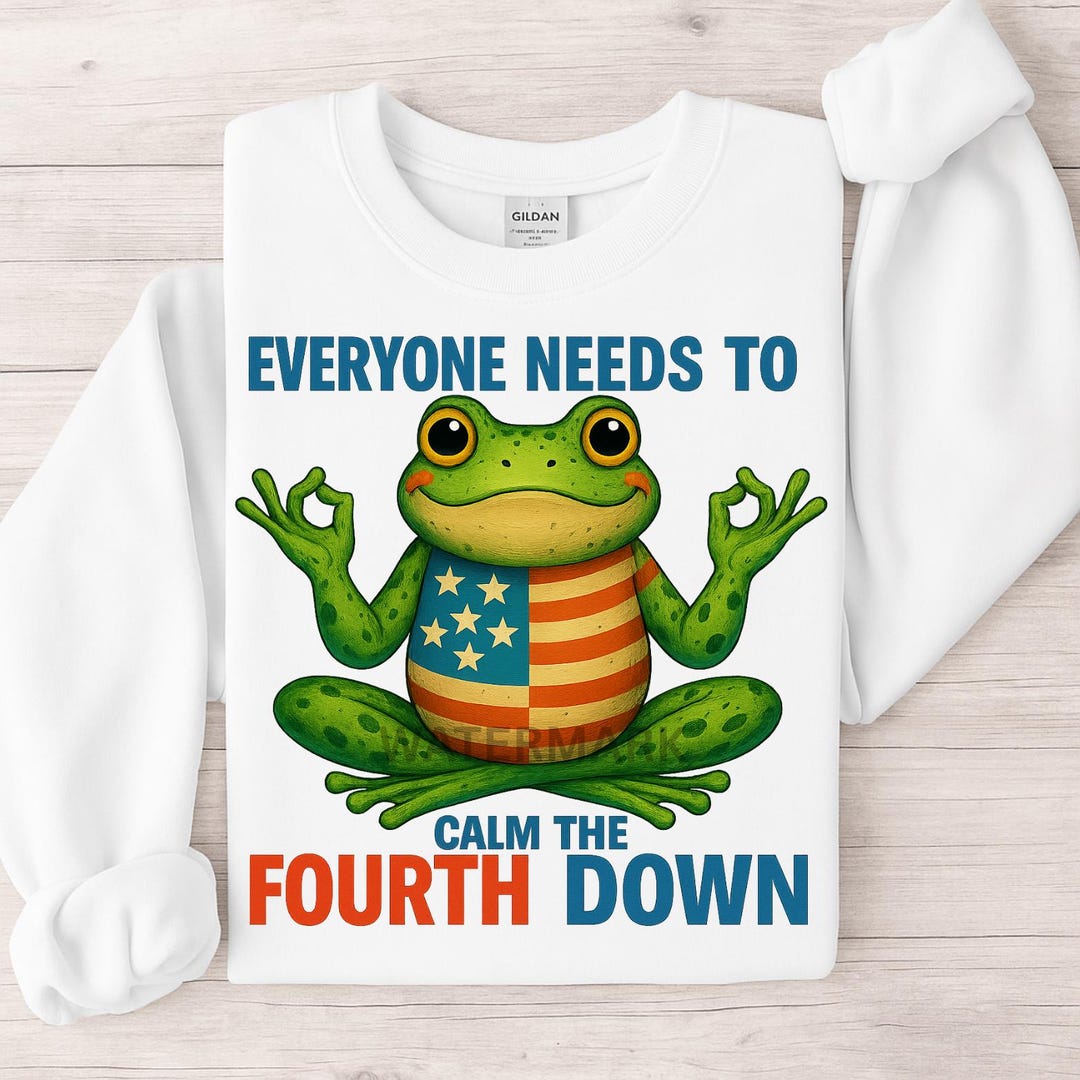 Funny Patriotic Frog 4th of July PNG | Calm the Fourth Down Design ...