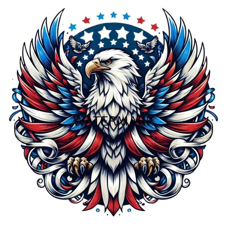 10 Patriotic Eagle Clipart Bundle USA Flag Bald Eagle Pngs American ...