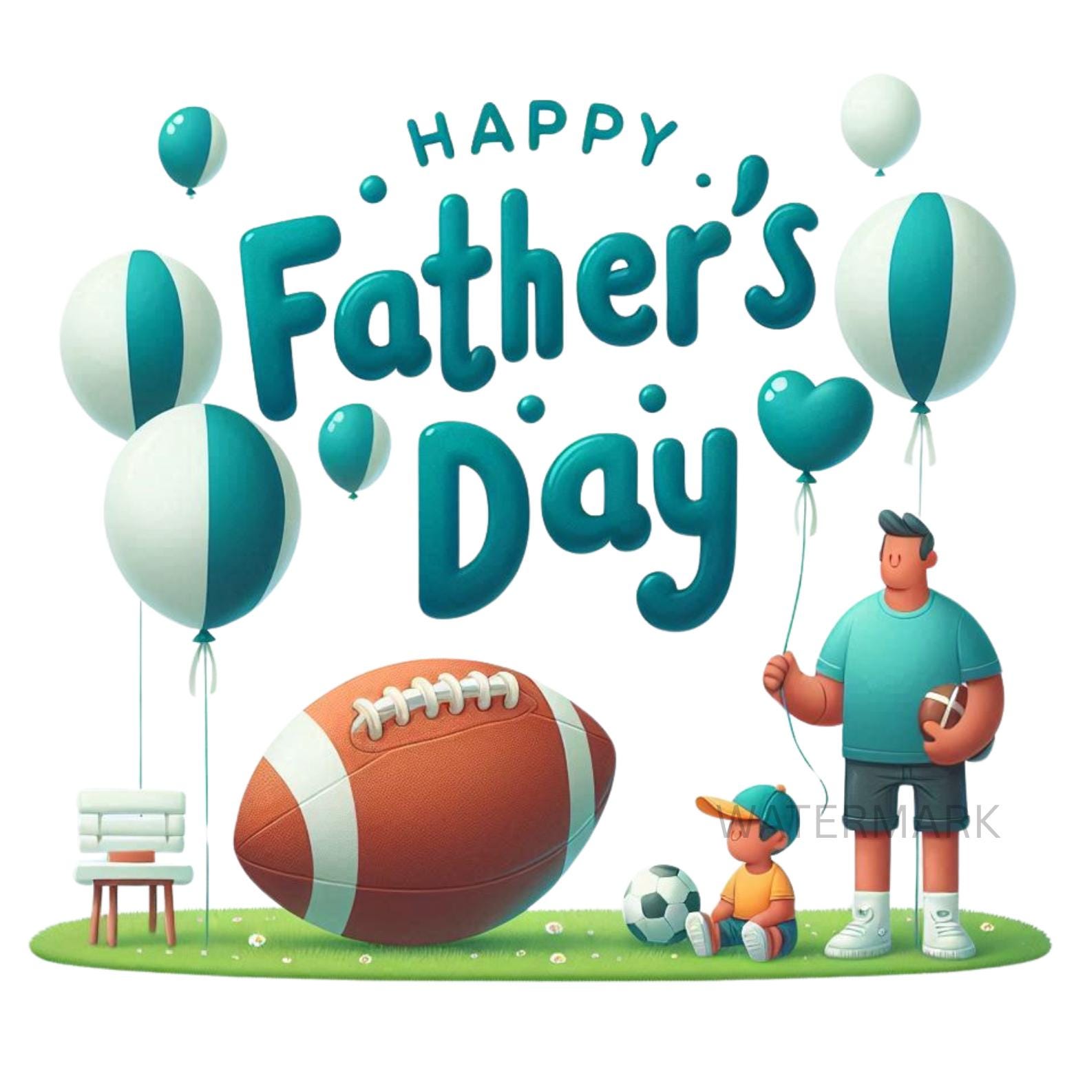 10 Father’s Day Clipart Bundle PNG Football Dad Sublimation Arts and ...