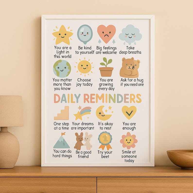Positive Affirmation Poster, School Psychology, Mental Health, Calming ...