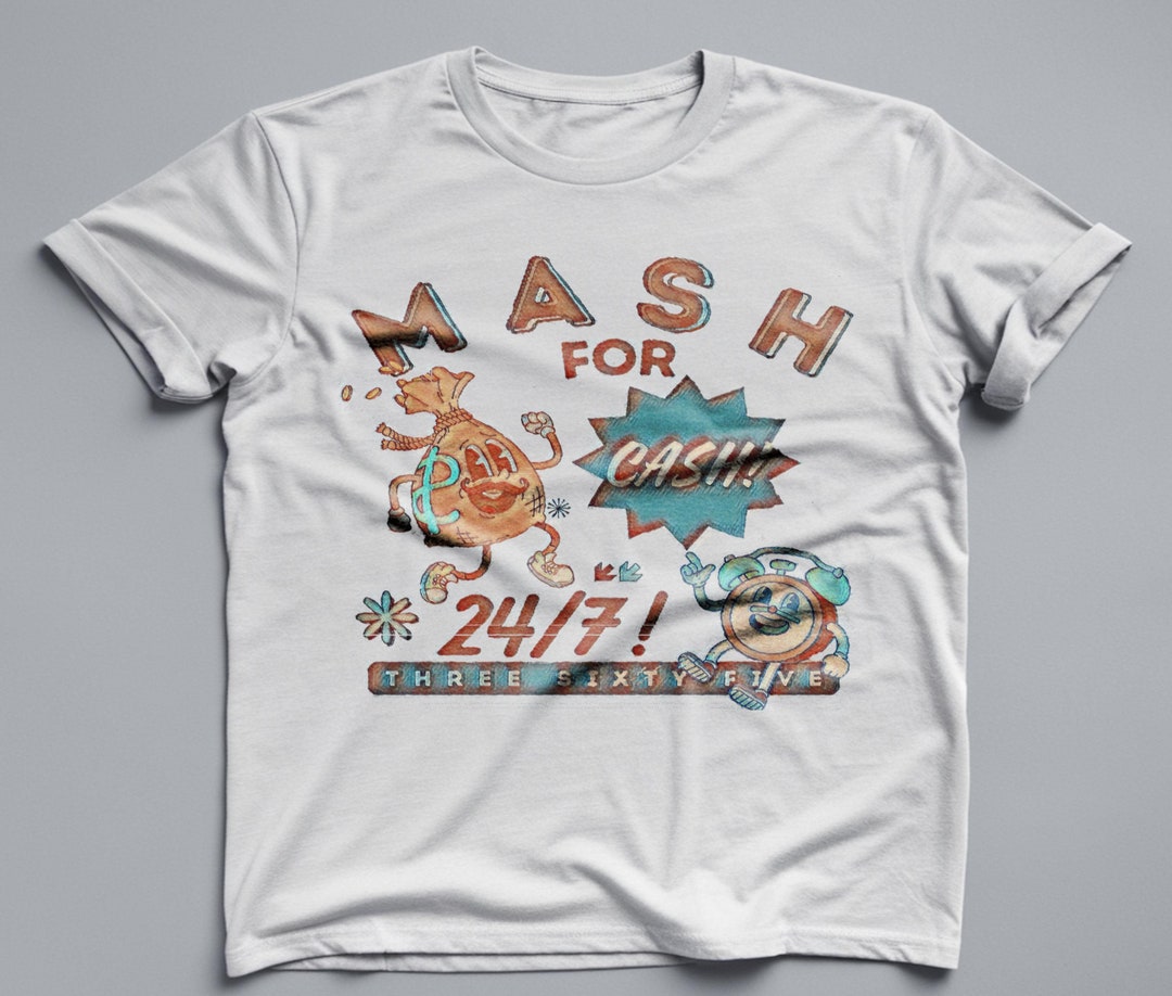 Mash for Cash Tee, Relaxed Fit Old School Cartoon Shirt, Retro T-shirts ...