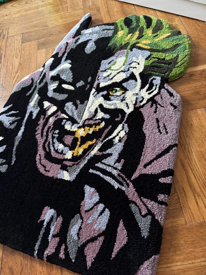Joker Inspired | Batman Inspired | Dark Villain Portrait Tufted Rug ...