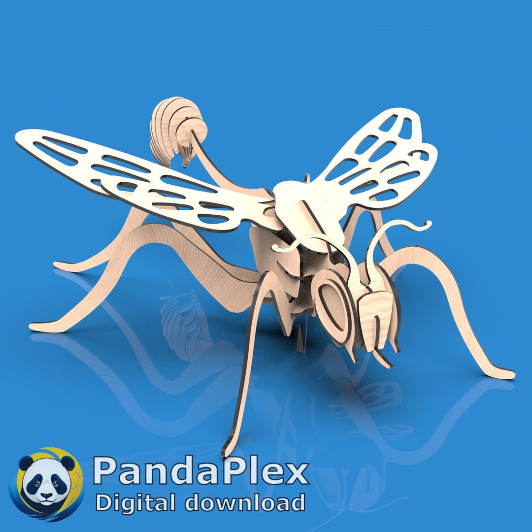 Wasp 3D Puzzle – Laser Cut Files SVG DXF for Cnc & Glowforge | Cdr ...