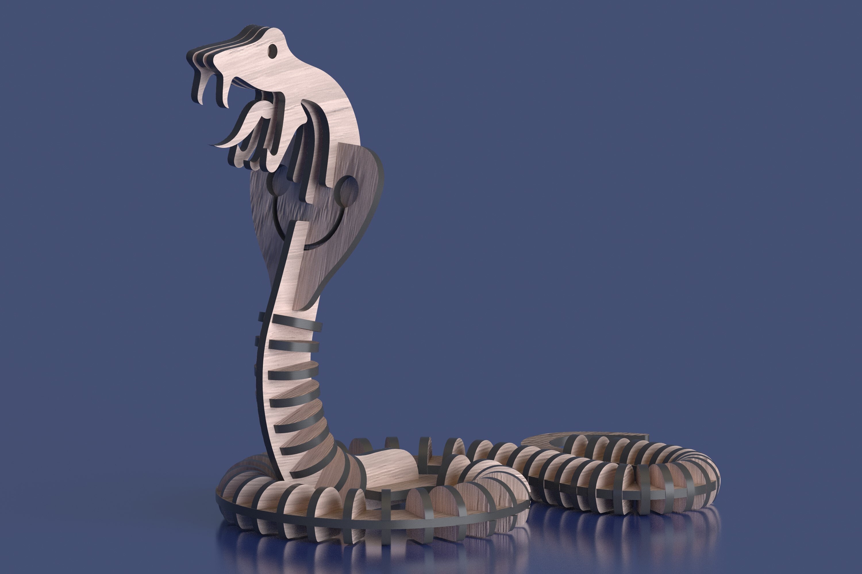 Snake 3D Puzzle SVG Laser Cut File - Engraving Template, Wooden Puzzle ...