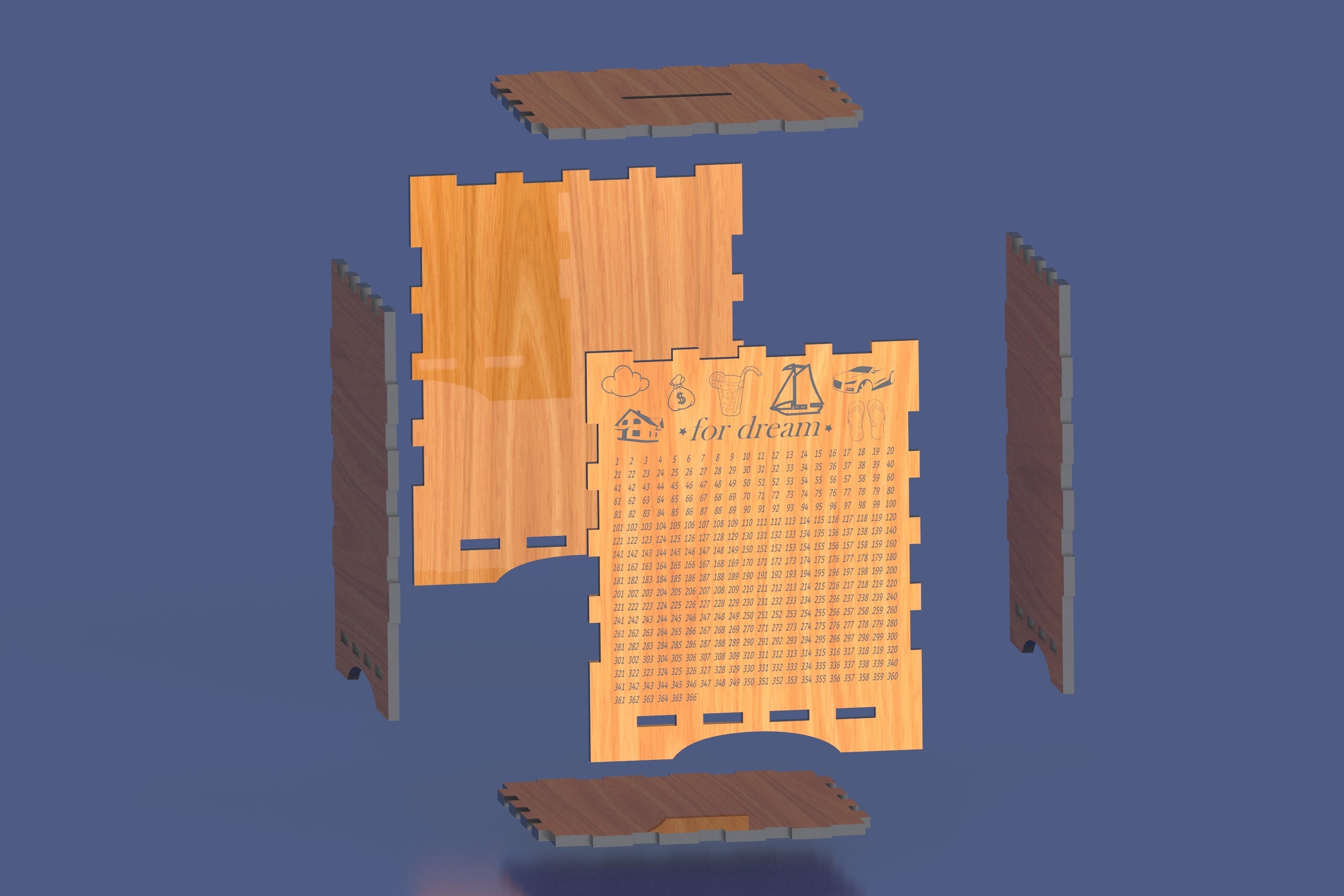 Money Box, Moneybox Laser Cut File Svg Dxf Cdr Pdf, Vector Plan for Cnc ...