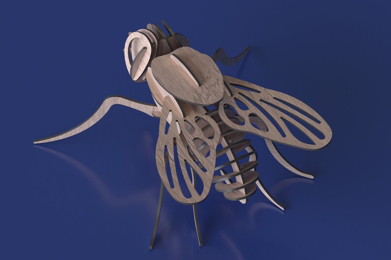 3D Fly Insect, Laser Cut File Svg Dxf Cdr Pdf, Vector Plan for Cnc ...