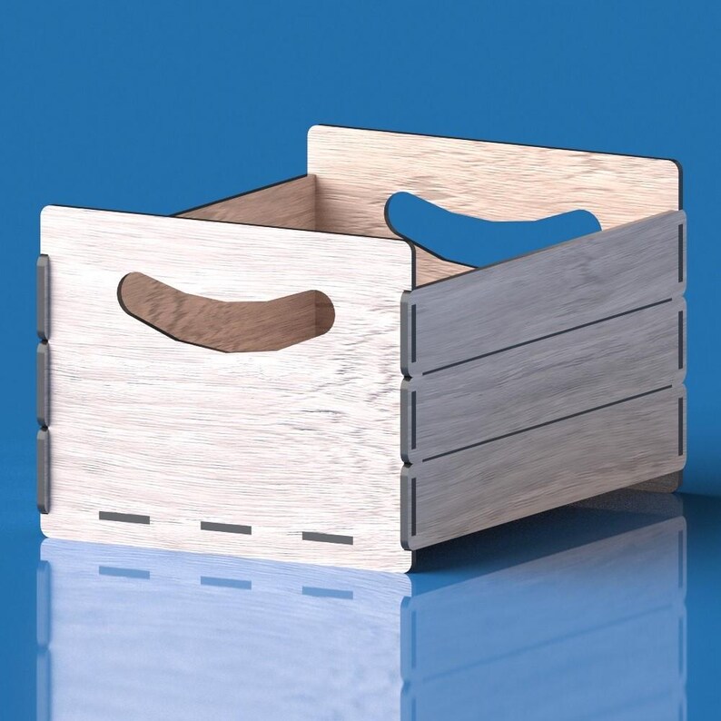 Wooden Hamper SVG Laser Cut File - Wood Basket, Wooden Crate, Storage ...