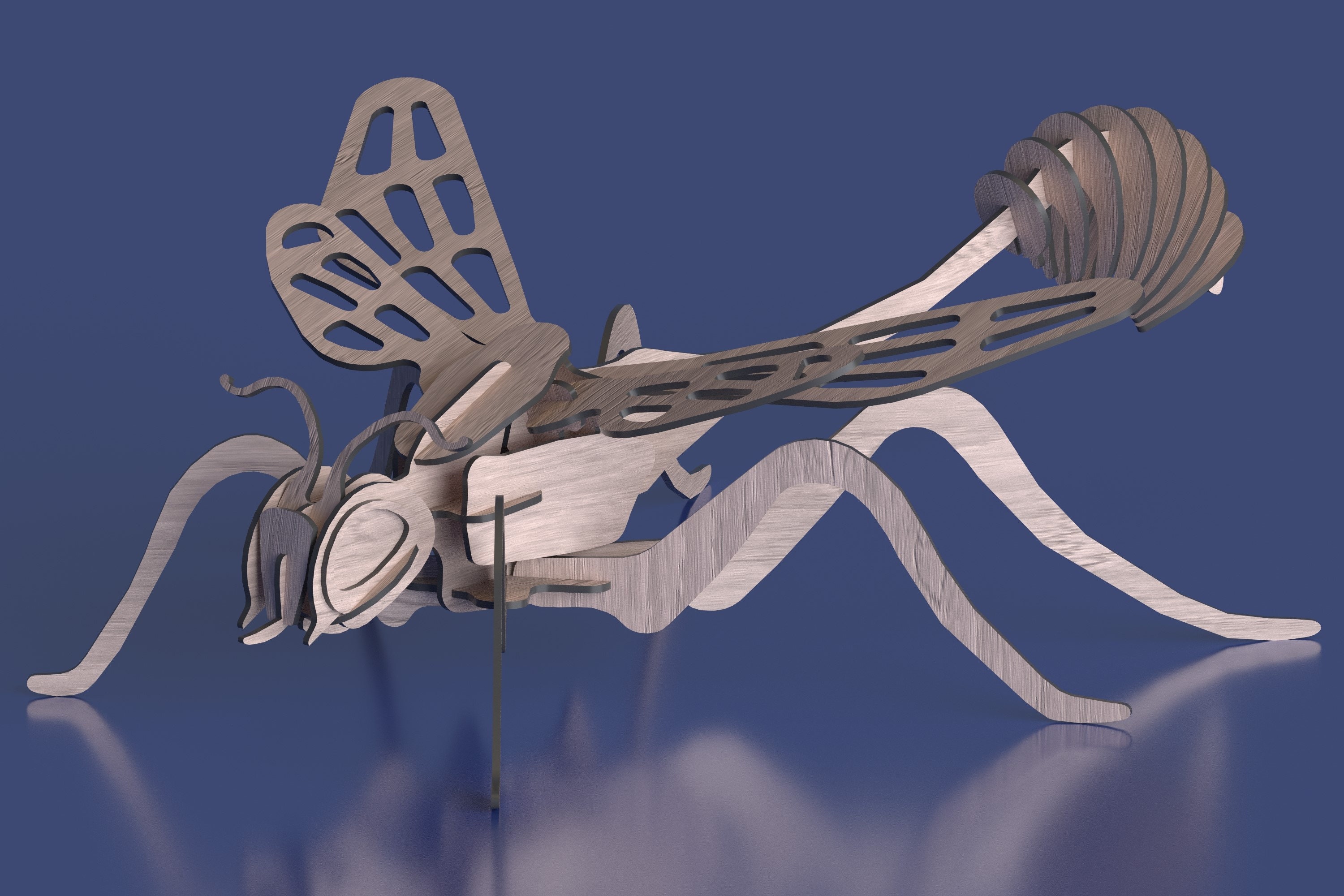 3D Wasp Laser Cut File, Vector Plan for CNC, Woodworking Pattern - Svg Dxf Cdr Pdf | 3d Puzzle ...