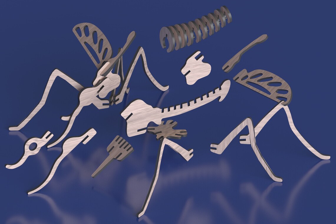 3D Mosquito Laser Cut File, 3D Puzzle Vector CNC Files, Wood and Steel ...