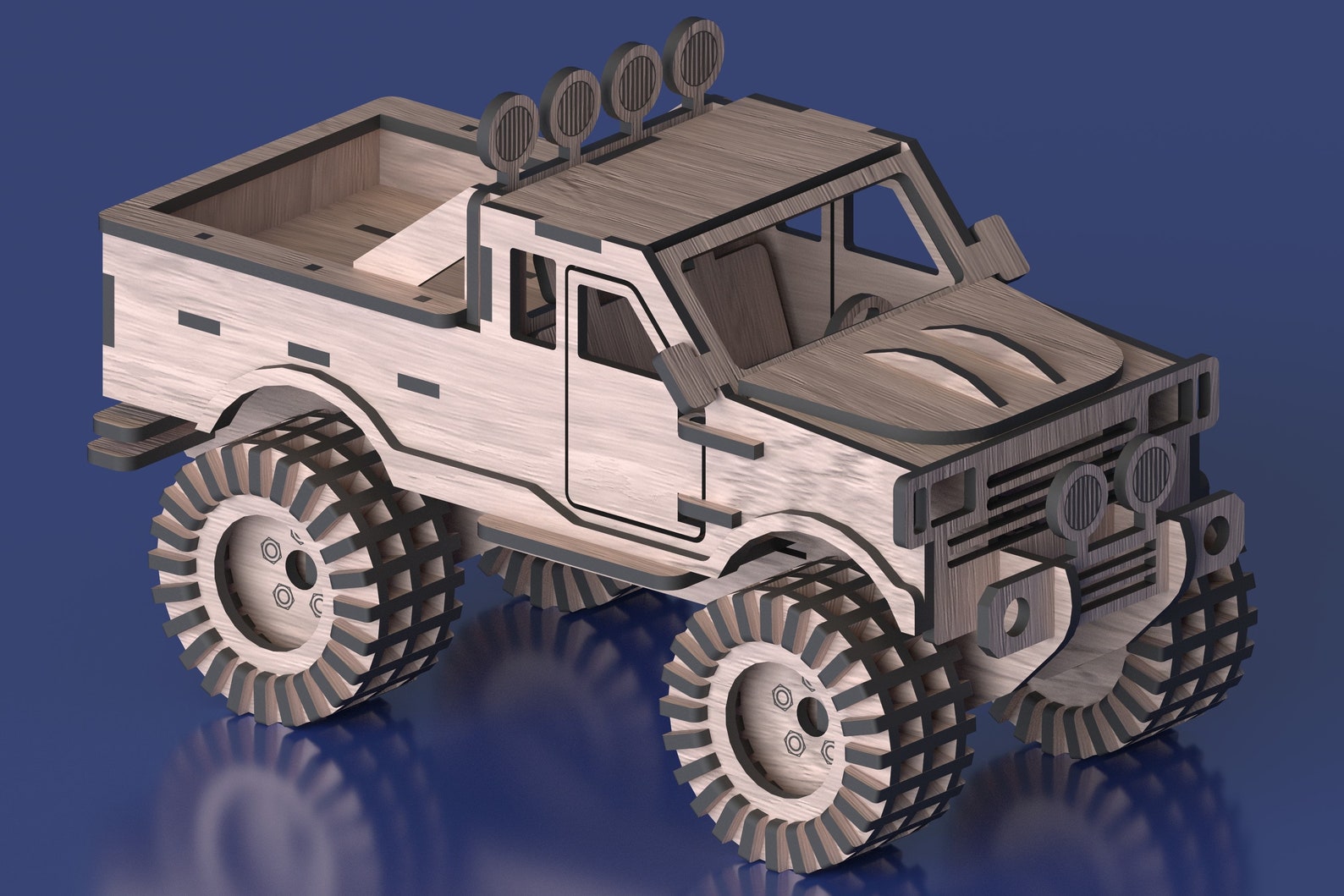 3D Puzzle Monster Truck, Laser Cut Files Svg Dxf Cdr Pdf, Vector Plans ...
