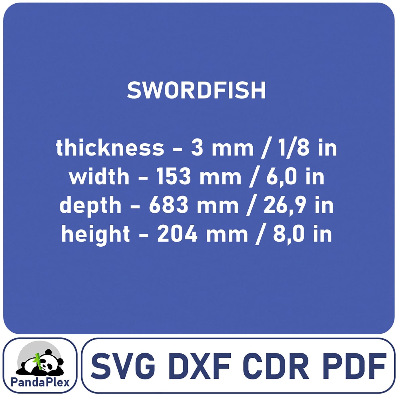Swordfish 3D Puzzle – Laser Cut Files SVG DXF for Wooden Fish Puzzle ...