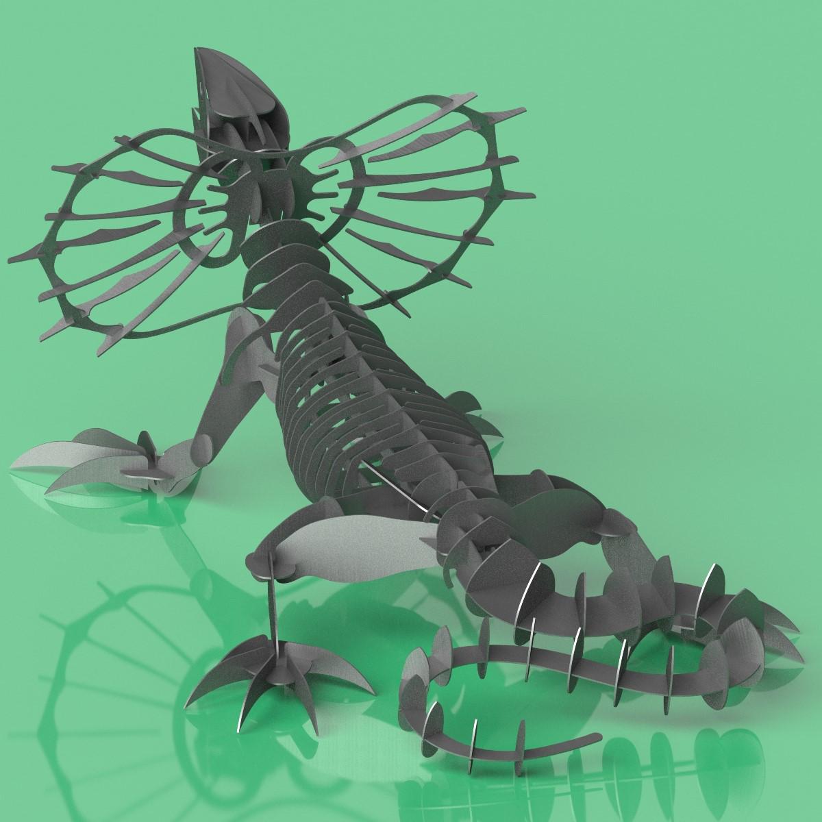 Giant Lizard – DXF Metal Laser Cut Files – Reptile Sculpture for Garden ...