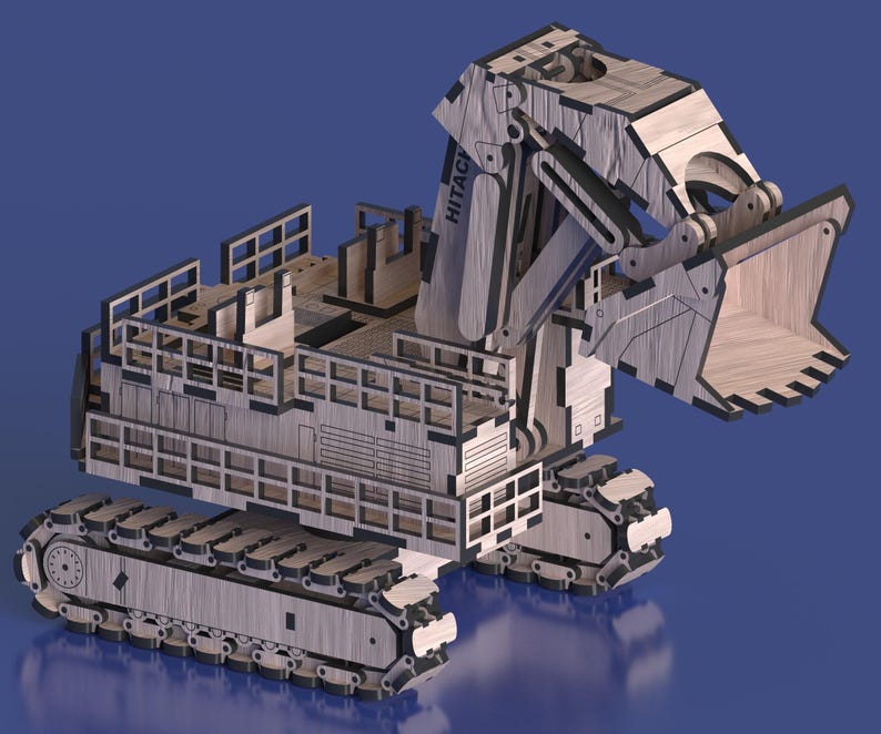 Hitachi EX8000 Excavator 3D Puzzle Laser Cut Files – SVG DXF Vehicle ...