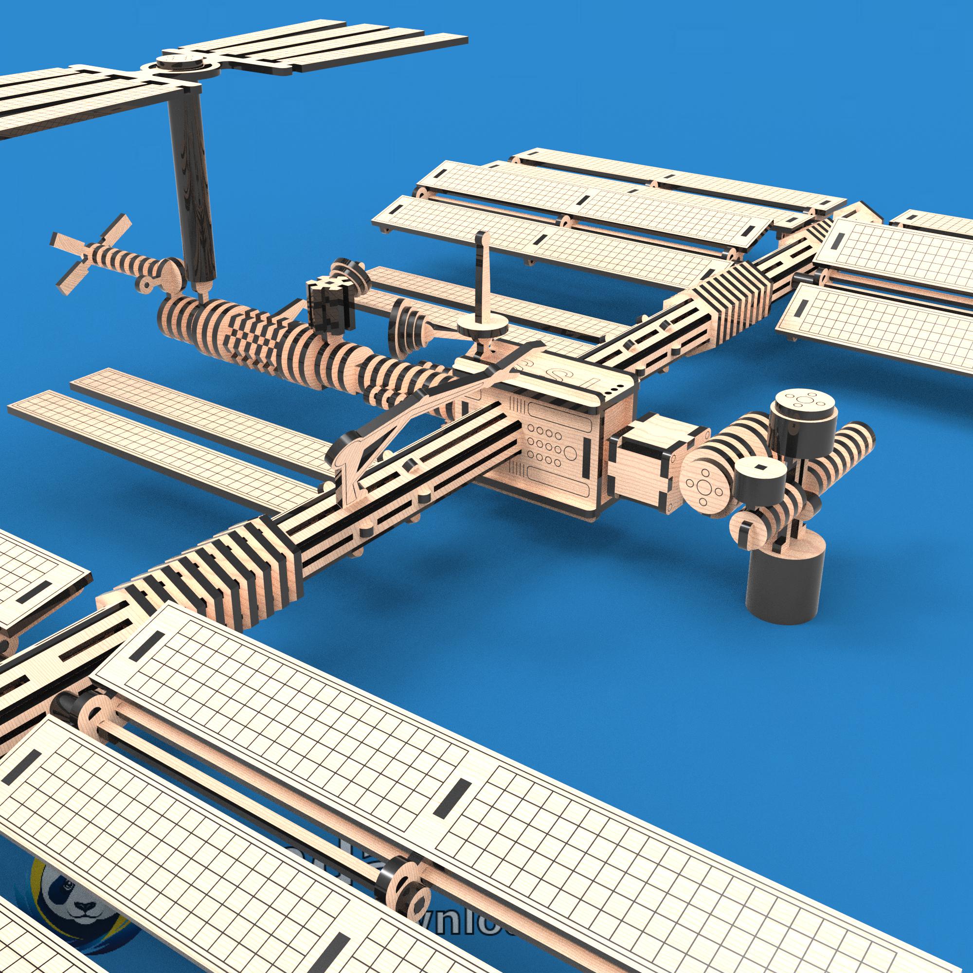 Space Station 3D Puzzle SVG – Laser Cut Files for Wooden, DXF Template ...