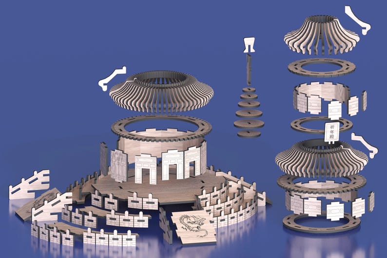 Sky Temple 3D Puzzle Laser Cut File – Svg Dxf Cdr Pdf CNC Vector ...