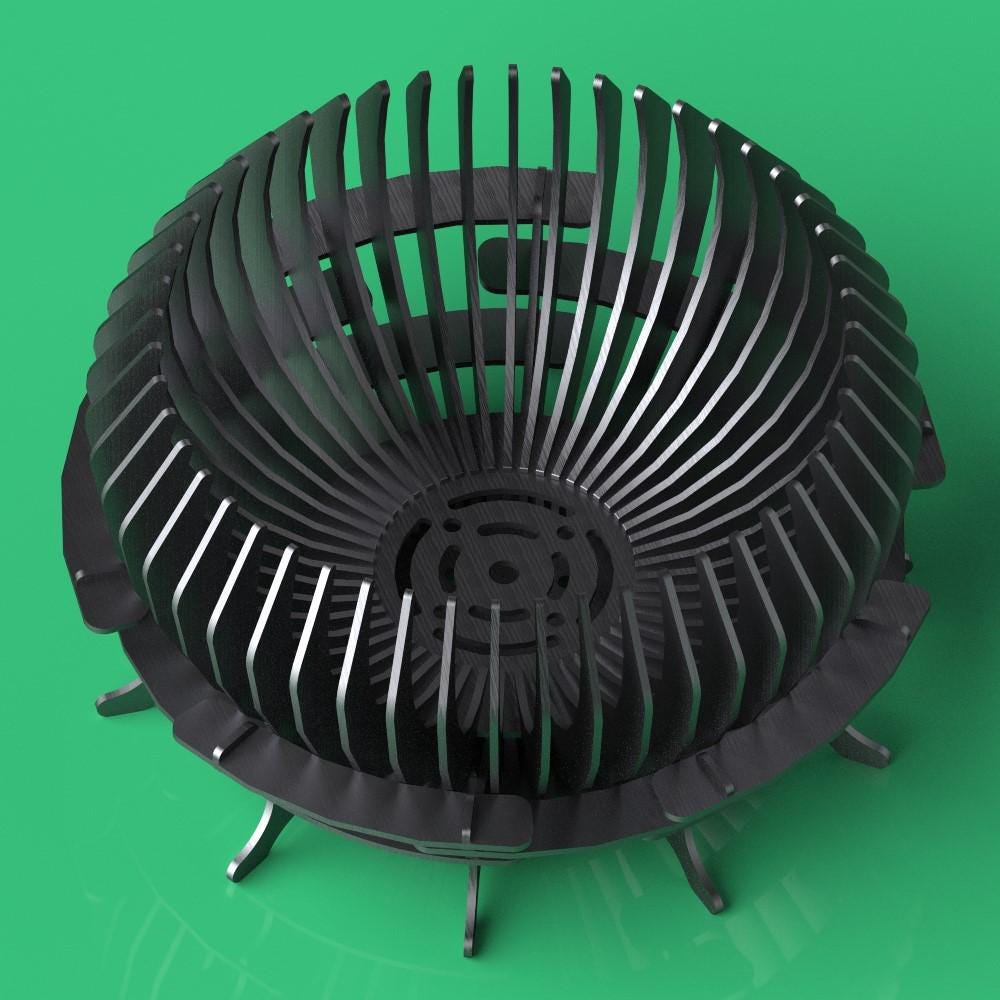 Fire Pit Laser Cut File – Modern Steel Fire Bowl SVG DXF, CNC Plasma ...