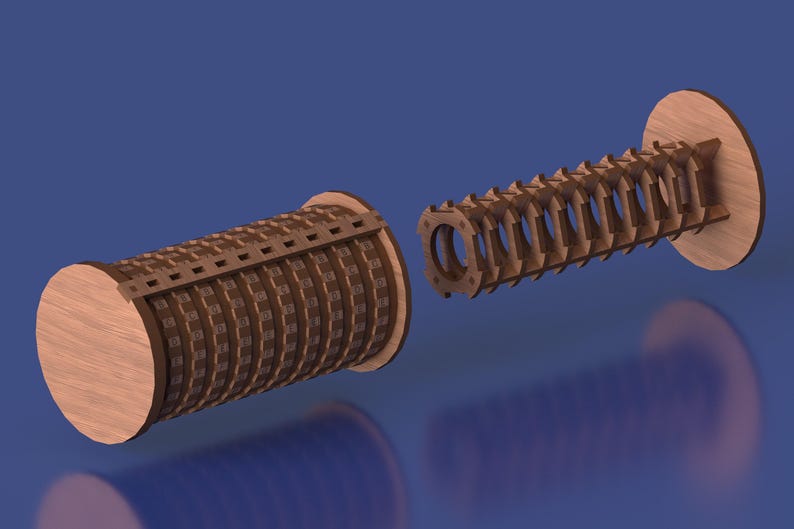 Cryptex Puzzle Box Laser Cut Files – Svg Dxf Cdr Pdf, CNC 3D Puzzle ...