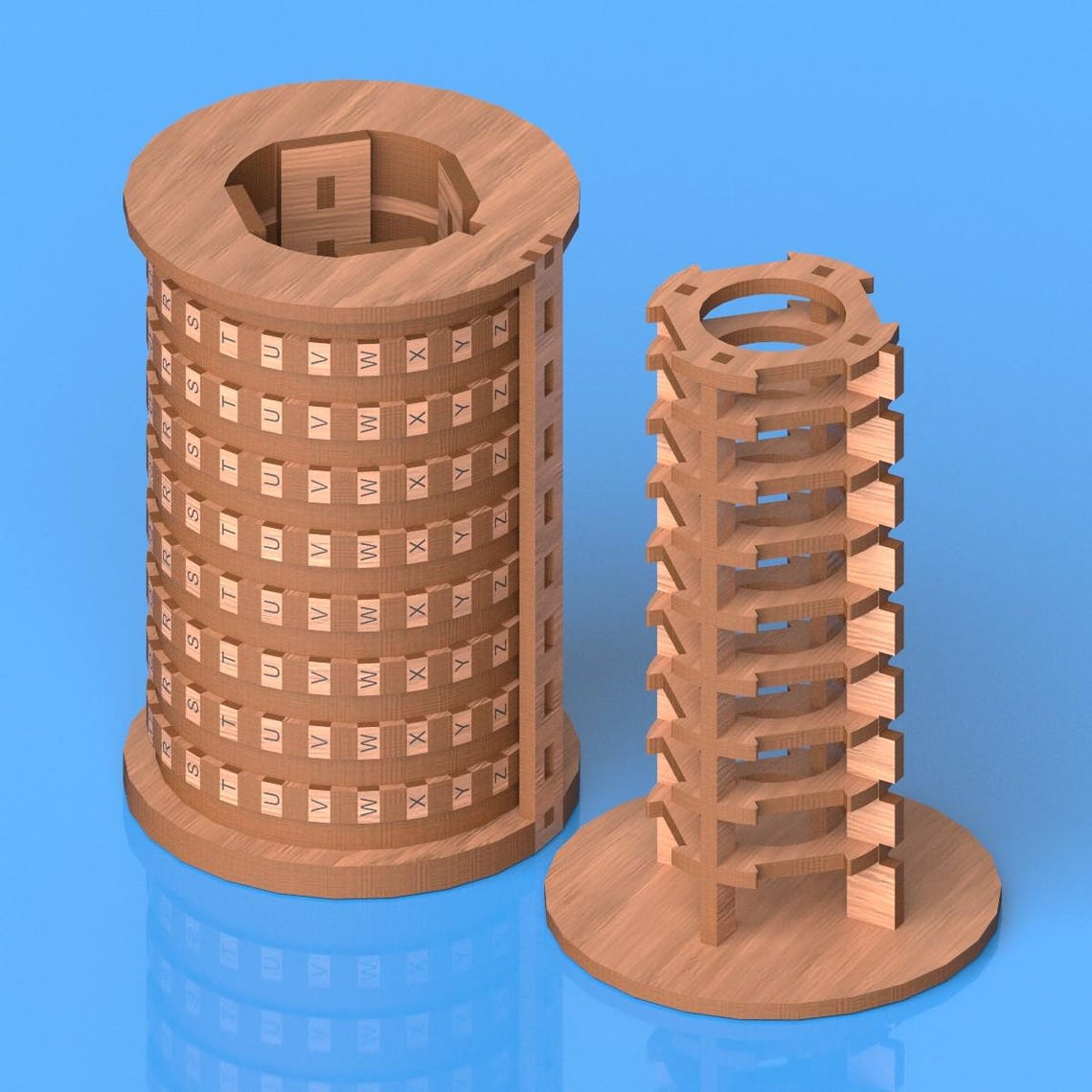 Cryptex Puzzle Box SVG Laser Cut File - Secret Code Lock, Wooden Puzzle ...