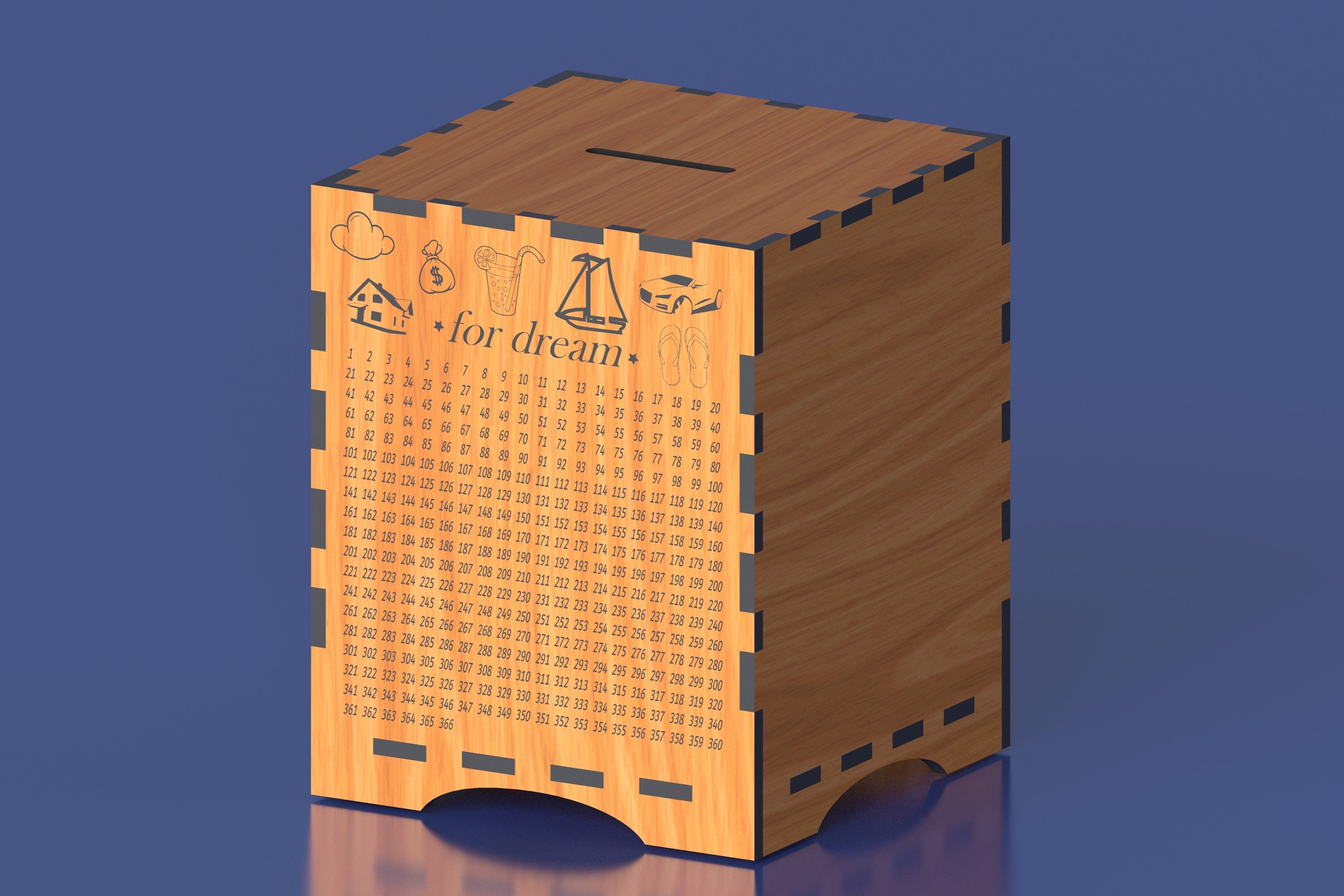 Money Box, Moneybox Laser Cut File Svg Dxf Cdr Pdf, Vector Plan for Cnc ...