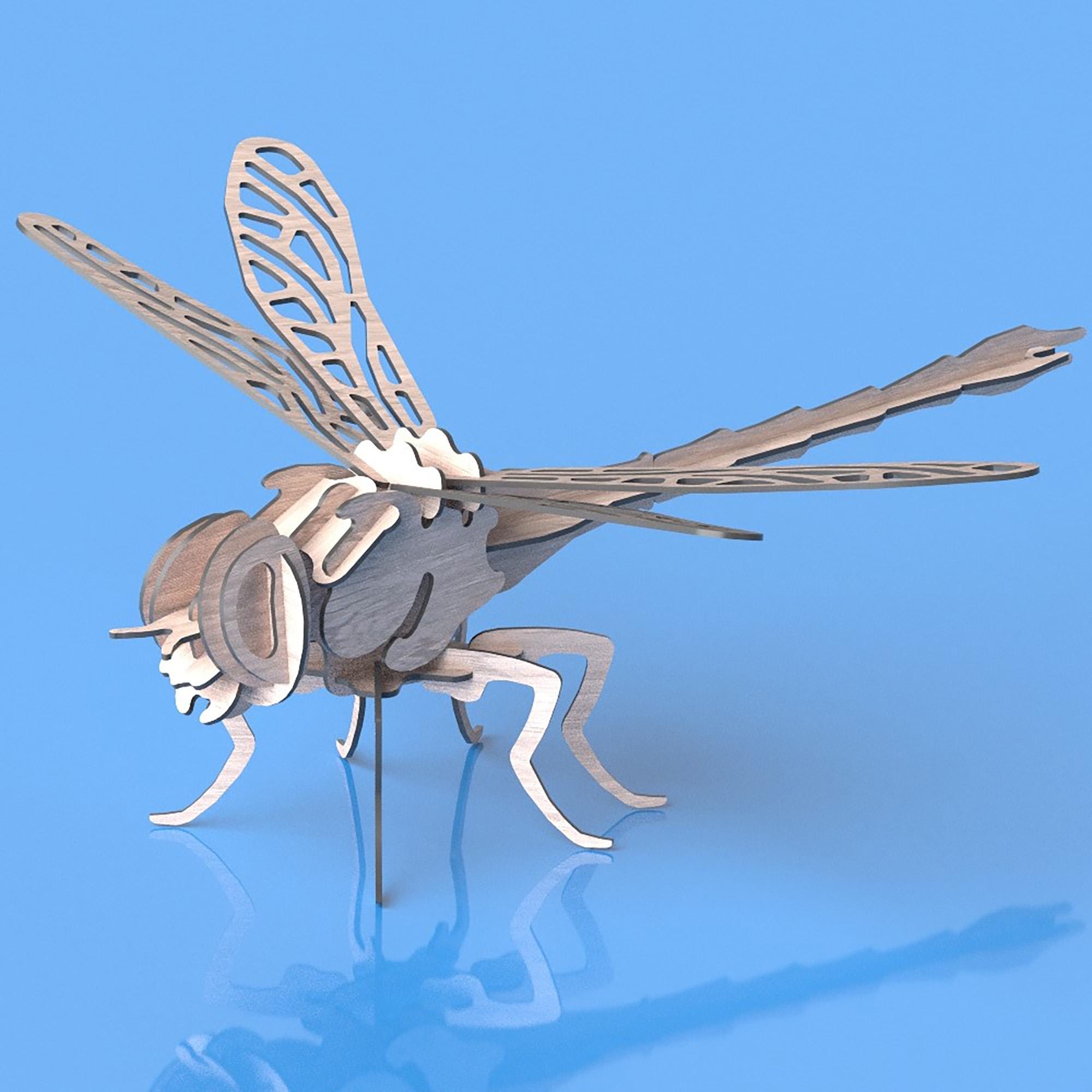 3D Dragonfly Laser Cut File, Vector Plan for CNC, Woodworking and Steel ...