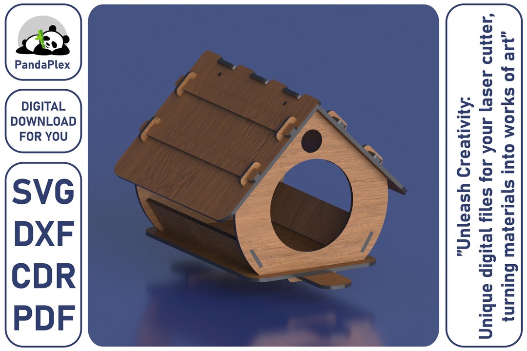 Bird Feeder Laser Cut File, 3D Puzzle Vector CNC Files, Wood Pattern ...