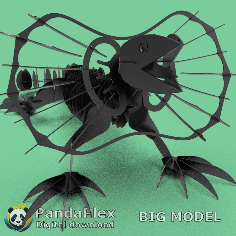 Giant Lizard – DXF Metal Laser Cut Files – Reptile Sculpture for Garden ...