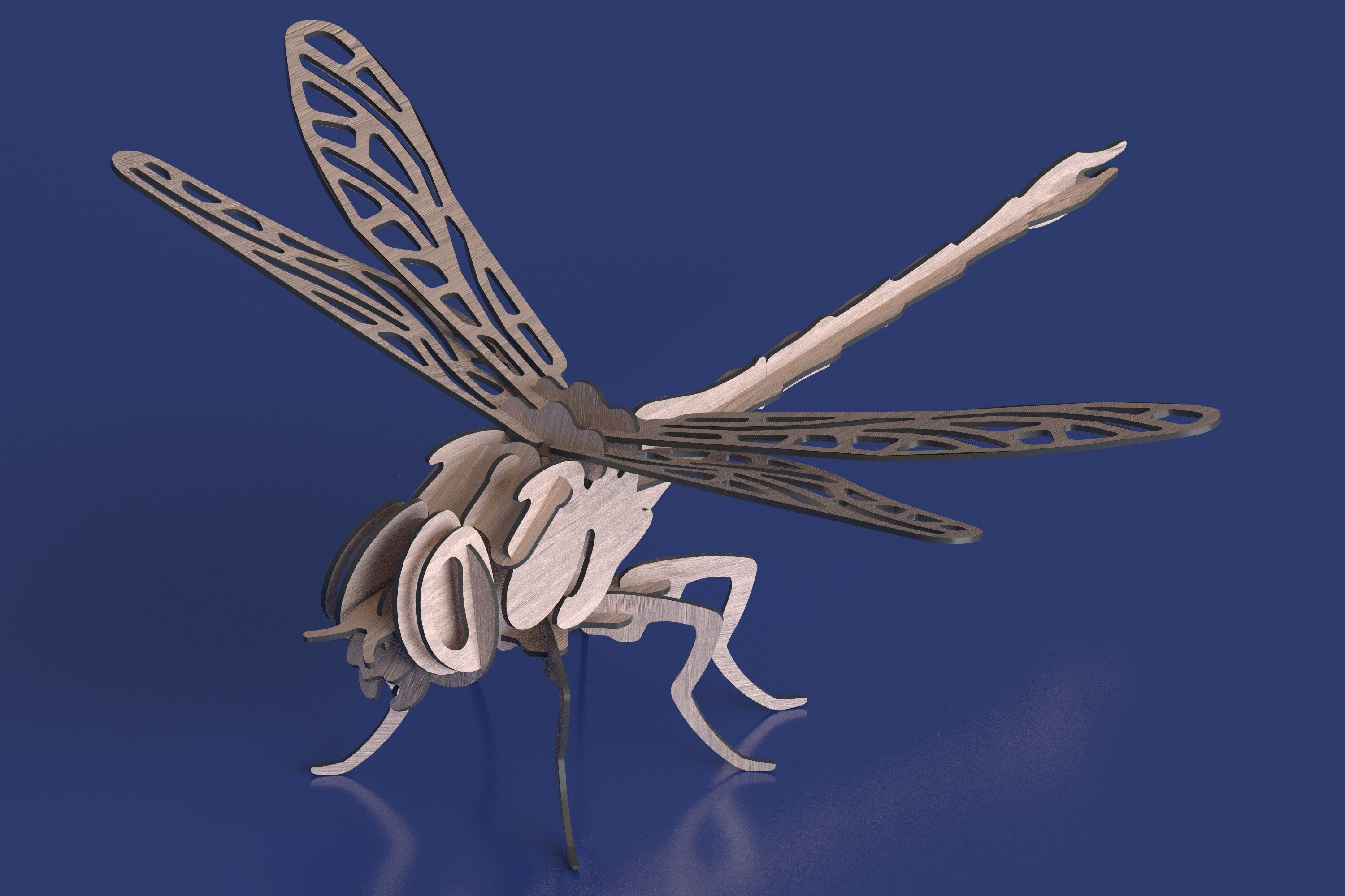 3D Dragonfly Laser Cut File, Vector Plan for CNC, Woodworking and Steel Pattern Svg Dxf Cdr Pdf ...