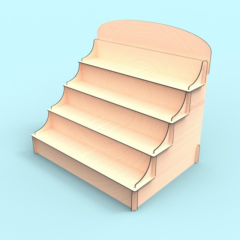 Laser Cut Display Stand SVG | Tiered Shelf Rack for Craft Fair & Shop ...