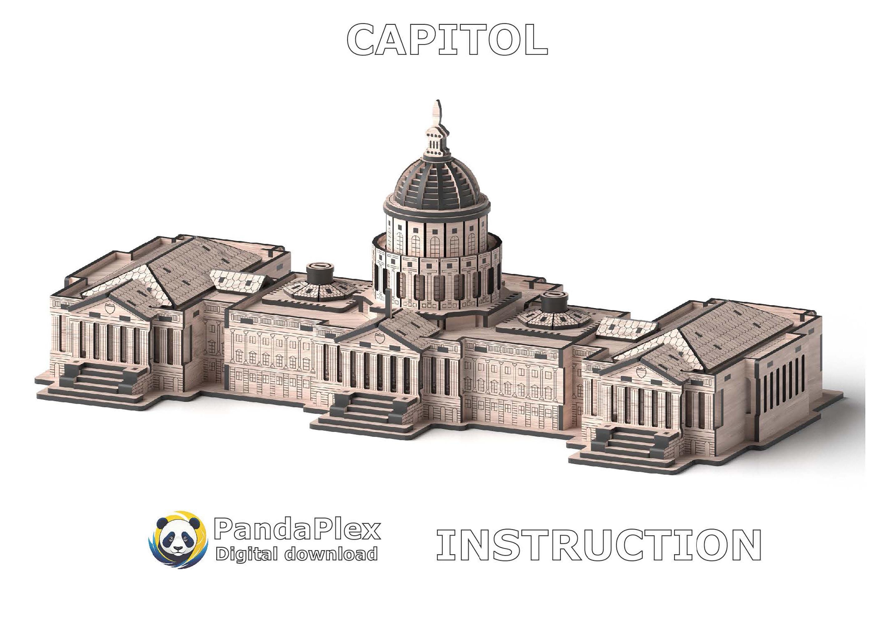 Capitol 3D Puzzle SVG File – Laser Cut Building Model, Glowforge CNC ...