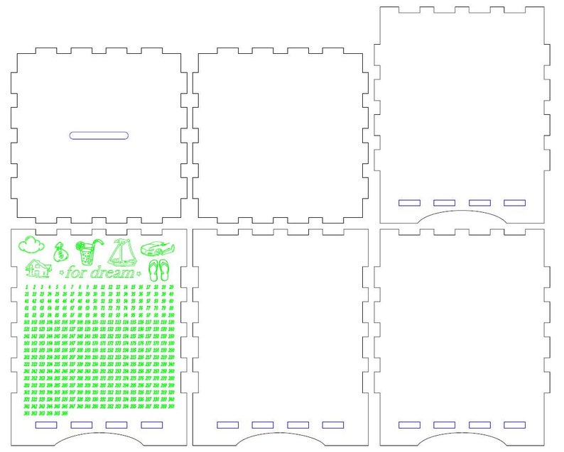Money Box, Moneybox Laser Cut File Svg Dxf Cdr Pdf, Vector Plan for Cnc ...