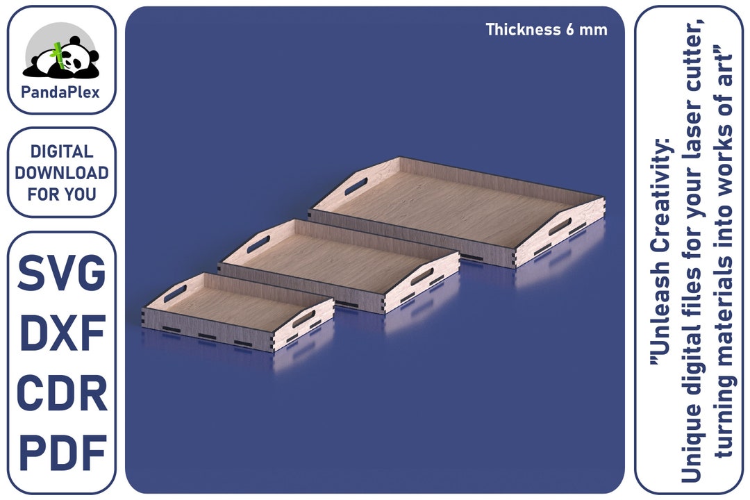 Breakfast Tray, Laser Cut File Svg Dxf Cdr Pdf, Vector Plan for Cnc ...
