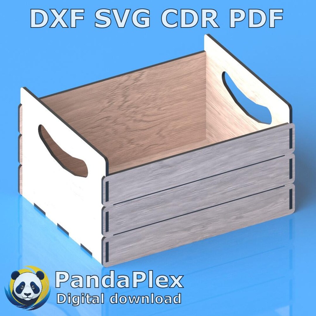 Wooden Hamper SVG Laser Cut File - Wood Basket, Wooden Crate, Storage ...