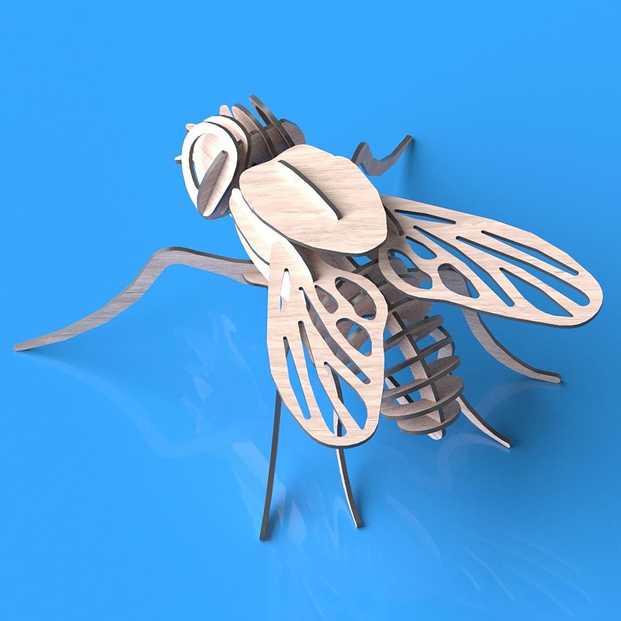 3D Fly - Laser Cut SVG Vector File, Dxf Woodworking Projects for CNC ...