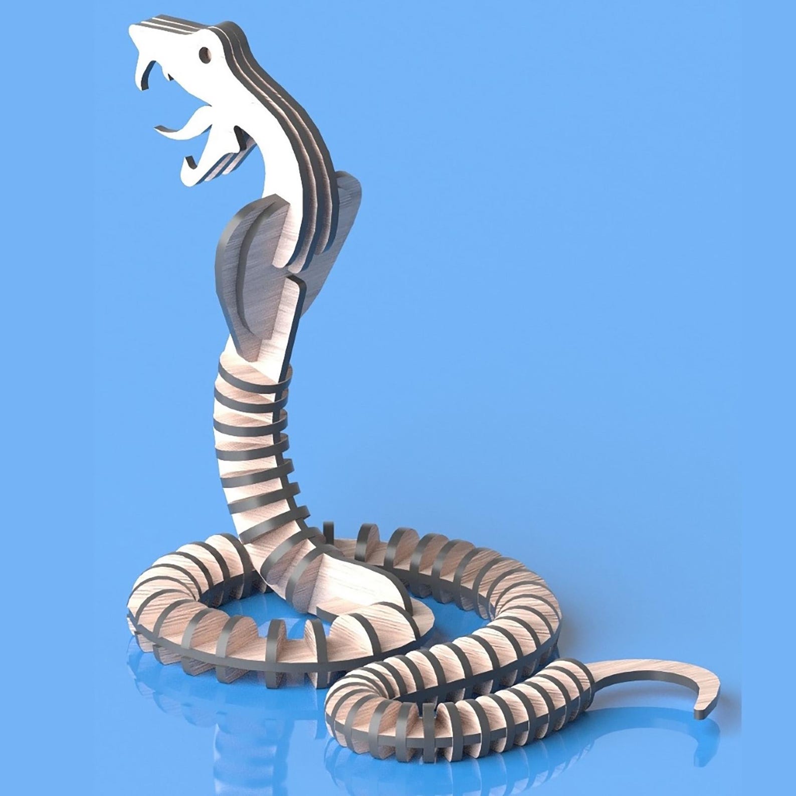 Snake 3D Puzzle SVG Laser Cut File - Engraving Template, Wooden Puzzle ...