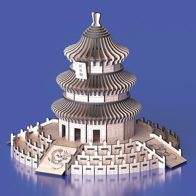 Sky Temple 3D Puzzle Laser Cut File – Svg Dxf Cdr Pdf CNC Vector ...