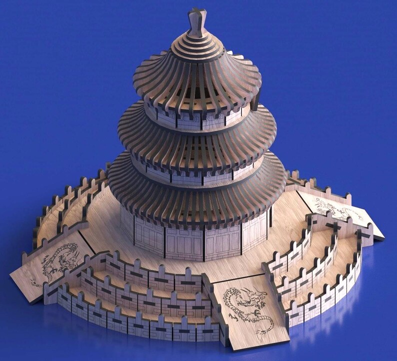 Sky Temple 3D Puzzle Laser Cut File – Svg Dxf Cdr Pdf CNC Vector ...