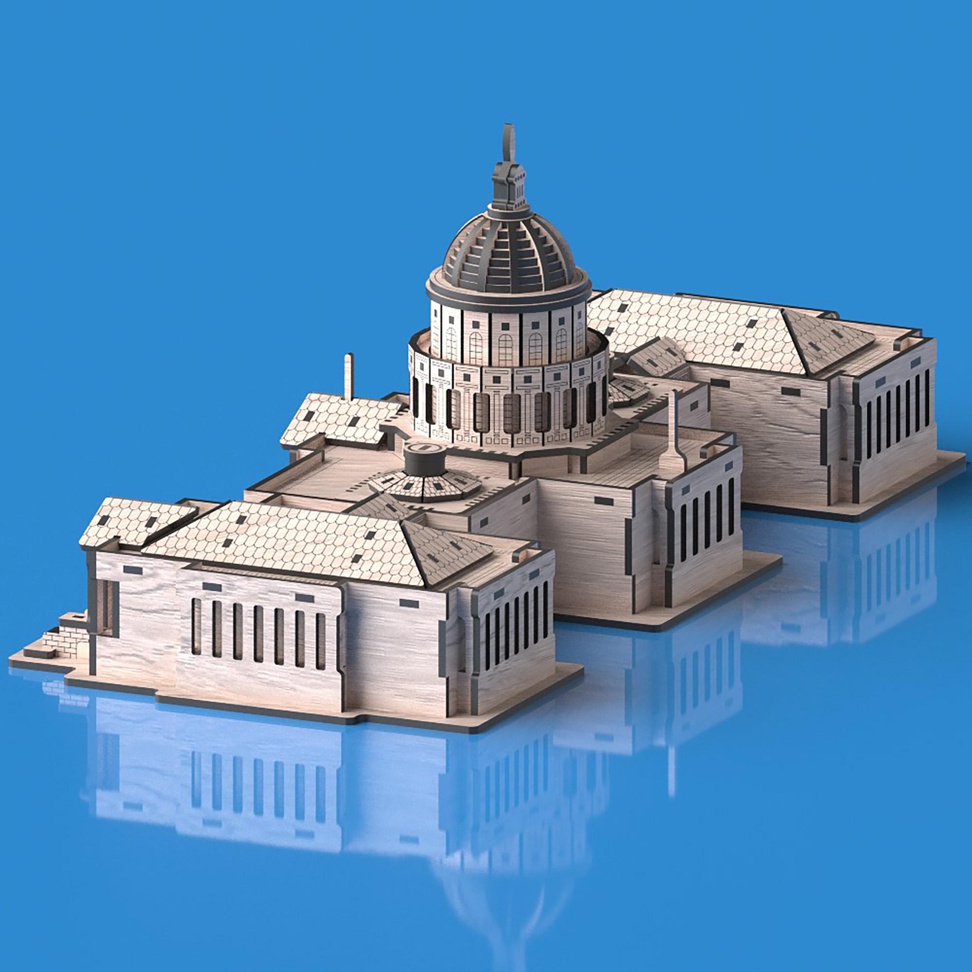 Capitol 3D Puzzle SVG File – Laser Cut Building Model, Glowforge CNC ...