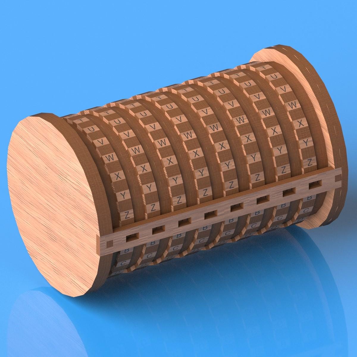 Cryptex Puzzle Box SVG Laser Cut File - Secret Code Lock, Wooden Puzzle ...