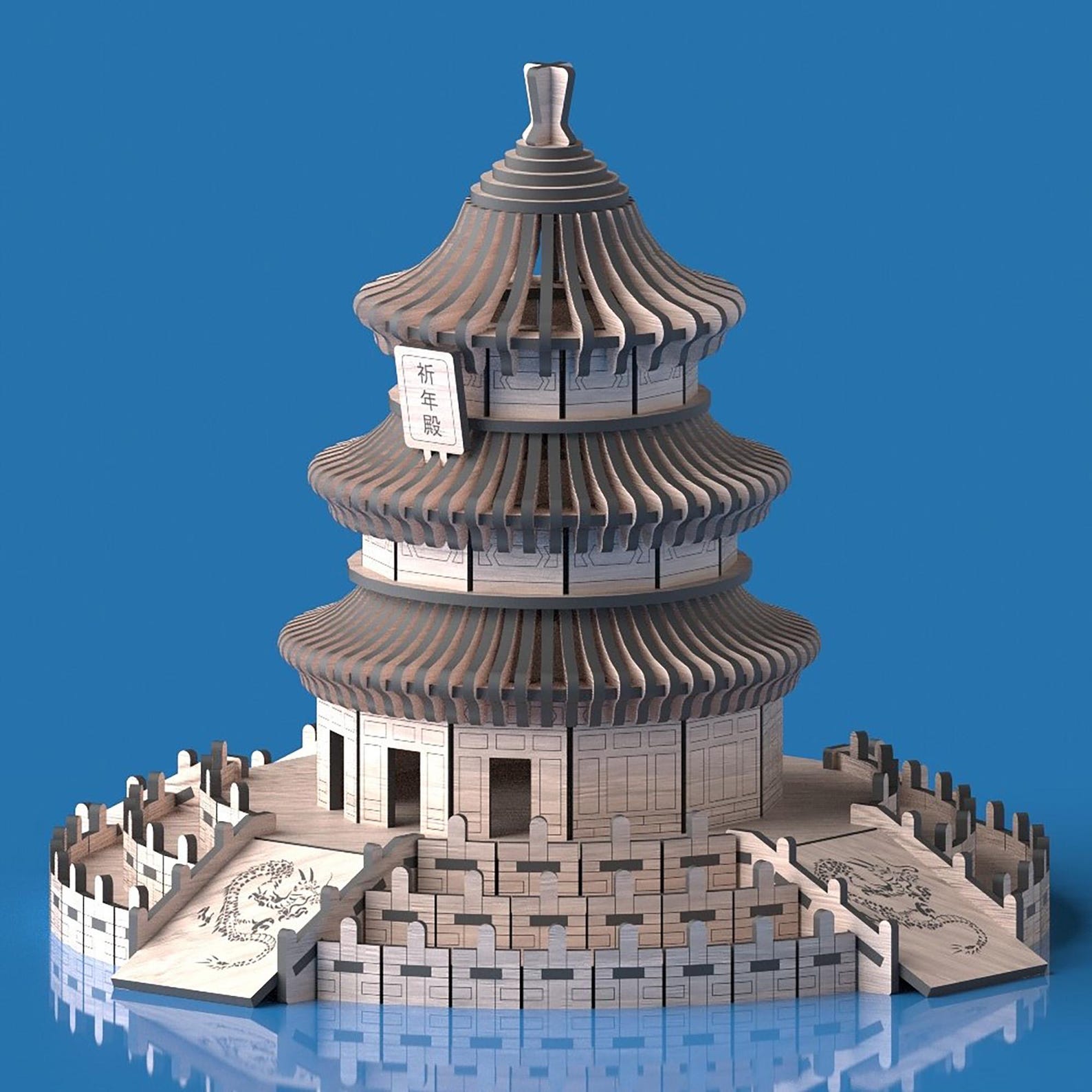 Sky Temple 3D Puzzle Laser Cut File – Svg Dxf Cdr Pdf CNC Vector ...